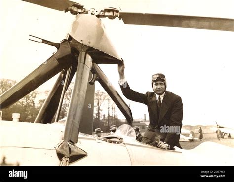 Juan De La Cierva 1895 1936 In The Cockpit Of The Cierva C30 Autogiro