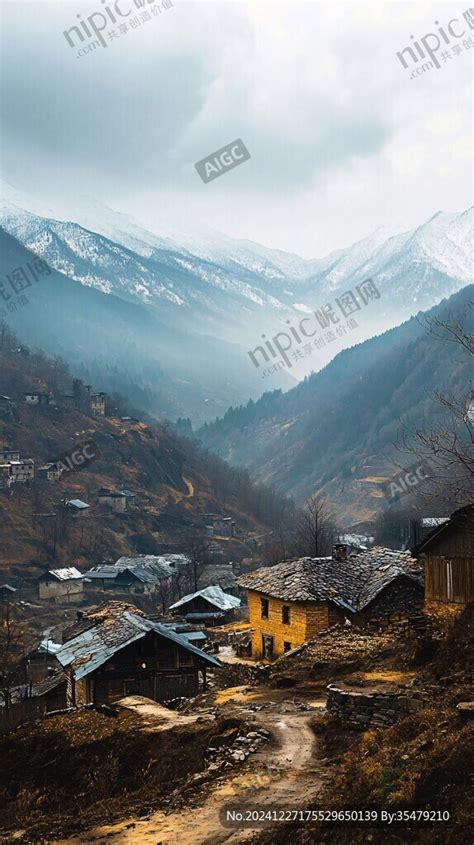 Ai创作图嘎啦村 米亚罗镇 鹧鸪溪 怒江雾里村 硗碛风光 巴山秋色 俄亚大村 雅家情海 金海雪山 风雪山村 大凉山秋色 雪山秋色 巴山风光 瓦