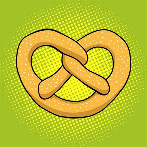 Premium Vector Pretzel Pop Art Style Vector