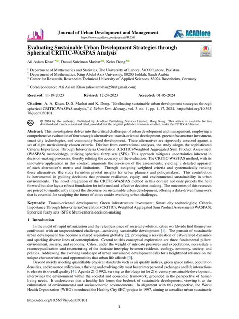 Evaluating Sustainable Urban Development Strategies Through Spherical