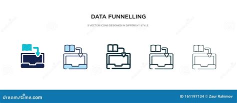 Data Funnelling Icon In Different Style Vector Illustration Two Colored And Black Data
