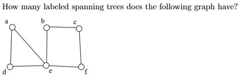 Solved How Many Labeled Spanning Trees Does The Following