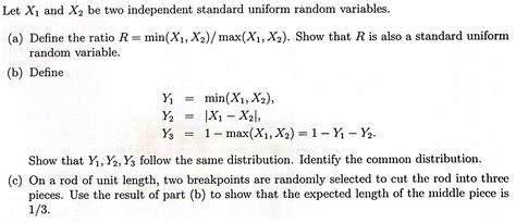 Solved Let X1 And X2 Be Two Independent Standard Uniform