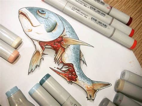 Dead Salmon Drawing At Lisa Bassett Blog
