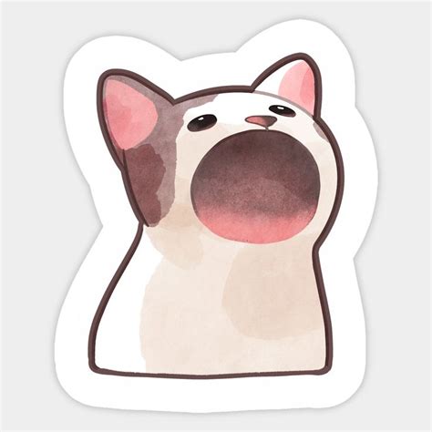 Pop Cat Meme Sticker Pop Cat Cat Memes Custom Stickers