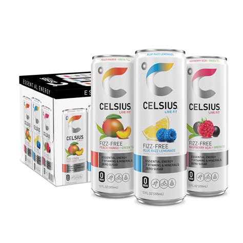 Celsius Fizz Free Variety Pack Sugar Free Energy Drink