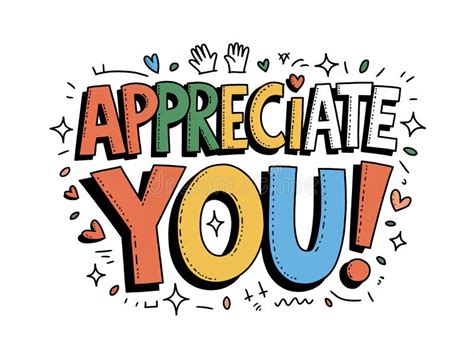 Colorful Appreciation Message With Playful Typography And Decorative
