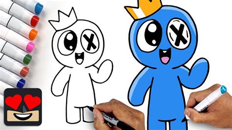 Rainbow Friends 🌈 How To Draw Blue Easy Draw And Color Tutorial Youtube