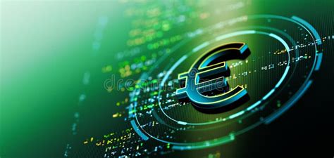 Digital Euro Futuristic Currency And Financial Technology Concept