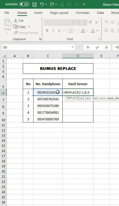 Dasar Excel Rumus Replace Youtube