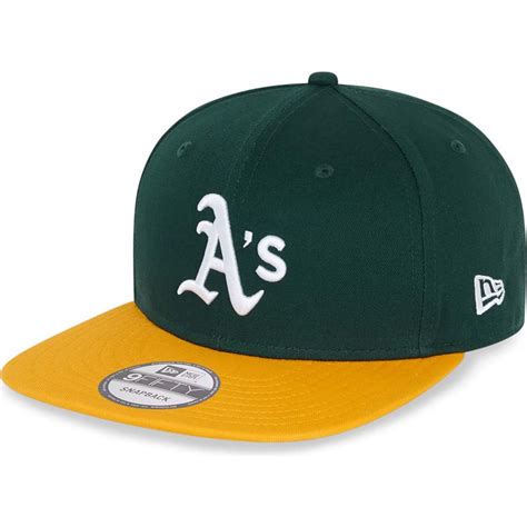 New Era Flat Brim 9fifty Essential Oakland Athletics Mlb Green And