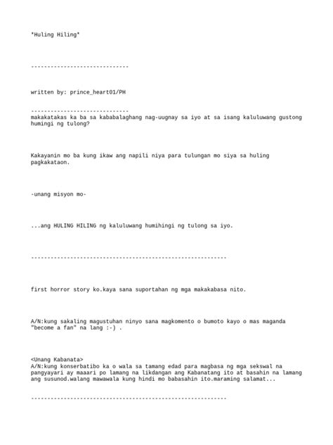 Huling Hiling Pdf