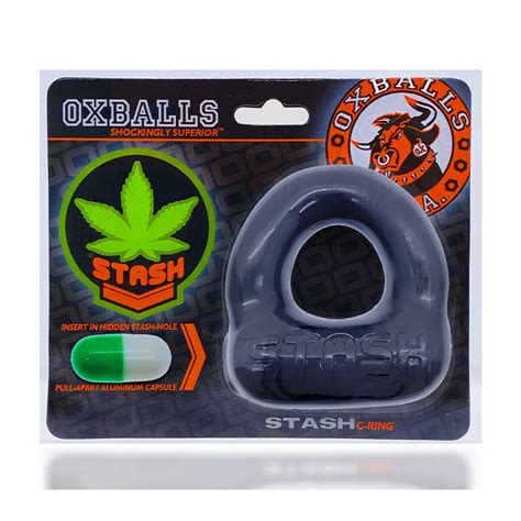 Oxballs Stash Cockring With Aluminum Capsule Insert Black