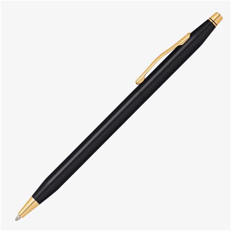 Cross Classic Century Ballpoint Pen Gloss Black Pvd Gold Trim