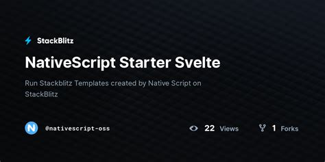 Nativescript Starter Svelte Stackblitz
