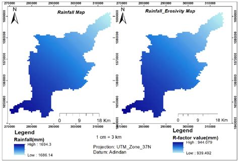 Rainfall And Rainfall Erosivity Factor R Value Maps Download