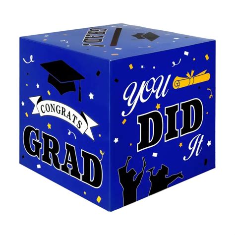 Graduation Card Box Class Of 2024 Blue Foldable Holder For Party Decorations £1070 Picclick Uk