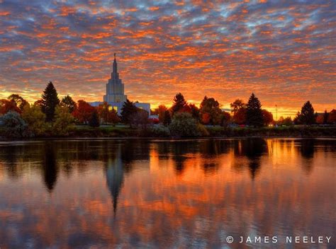 Idaho Falls Temple At Sunset