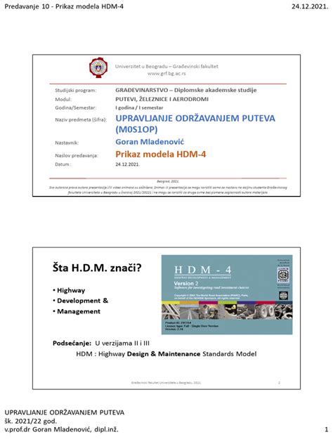 Predavanje 10 Prikaz Modela Hdm 4 1640293491483 Pdf