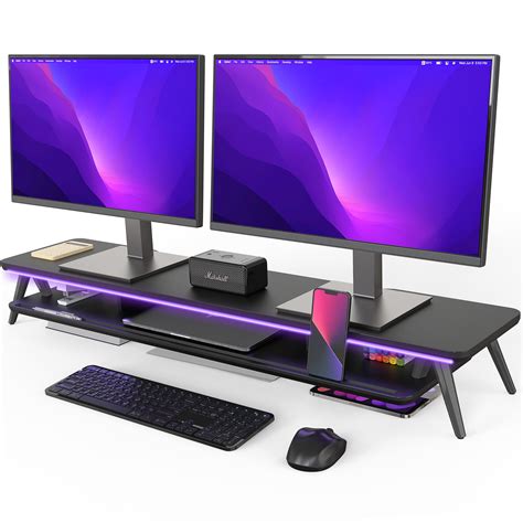 Free Shipping Fenge Dual Monitor Stand With Rgb Led Light 42 5 Inch