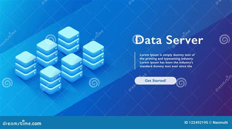 Datacenter Database Isometric Vector Illustration Abstract 3d Hosting