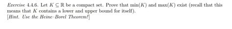 Solved Exercise 4 4 6 Let K⊆r Be A Compact Set Prove That