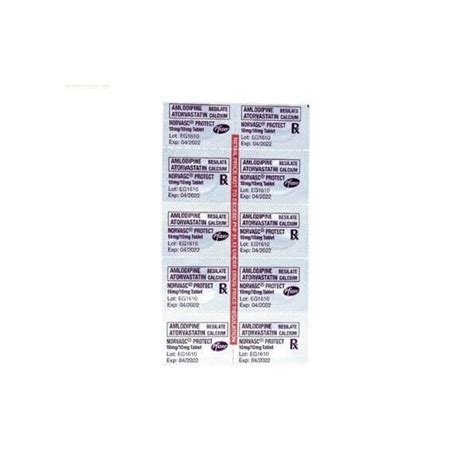 Norvasc Protect Amlodipine Besilate Atorvastatin Calcium 10mg 10mg