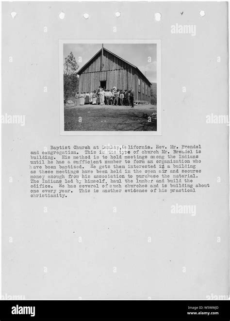 Photograph With Text Of Baptist Church At Dunlap Hi Res Stock