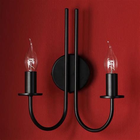 Becca Double Matt Black Wall Light Bec0922 The Lighting Superstore