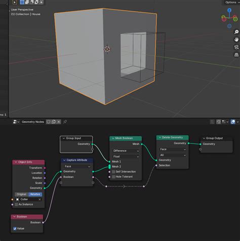 geometry nodes boolean difference penetration of object modeling blender artists community