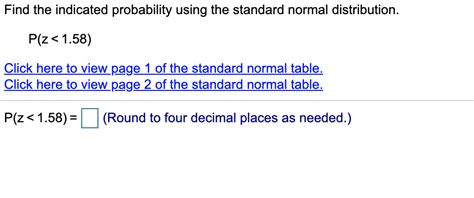 Solved Find The Indicated Probability Using The Standard Chegg