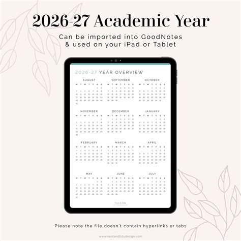 2026 27 Academic Year Overview Printable Pdf Time Management School