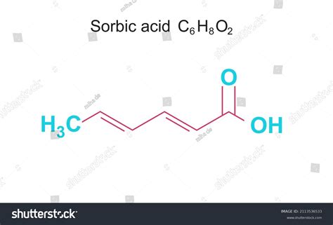 Structure Sorbic Acid Illustration On White Stock Illustration