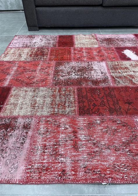 Saamiya Vintage Red Patchwork Rug Kudenrugs