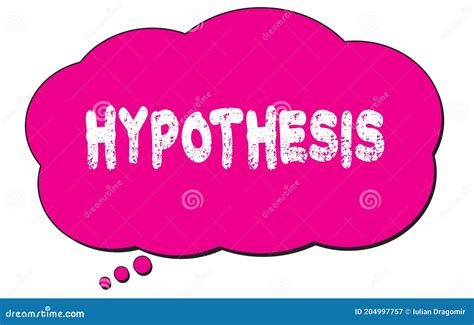 Hypothesis Text Written On A Pink Thought Bubble Stock Illustration