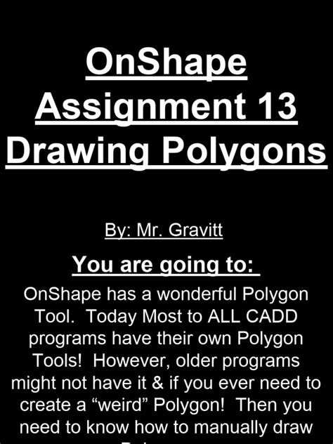 Onshape Assignment 13 Drawing Polygons By Mr Gravitt Pdf Polygon