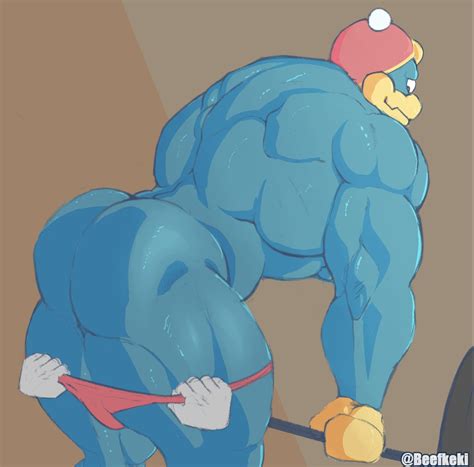 Rule 34 Anthro Ass Bara Barazoku Beefkeki Bent Over Blue Body Exercise Furry Hat King Dedede