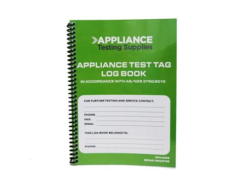 Electrical Log Book Testing Accessories Portable Appliance Testers