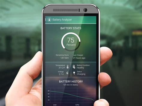 Battery Analyzer Page App Background Battery Mobile Ui Design