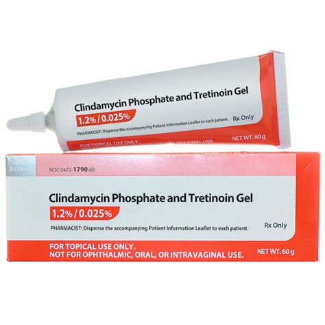 Rx Item Clindamycin Tretinoin 1 2 0 025 Gel 60gm By Actavis Teva Gen Ziana