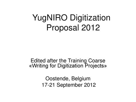 yugniro digitization proposal ppt download