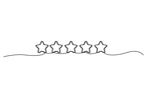 Premium Vector Continuous Line Stars Five Star Rating Minimalist Vector Design Abstract