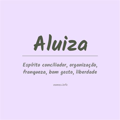 Significado Do Nome Aluiza
