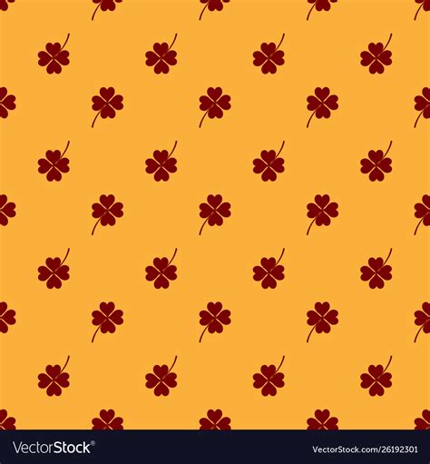 Red Four Leaf Clover Icon Isolated Seamless Vector Image