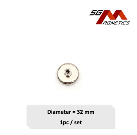 32mm Internal Threaded Bushing Pot Sgnpd32 Neodymium Magnet 1pc Sg Magnetics