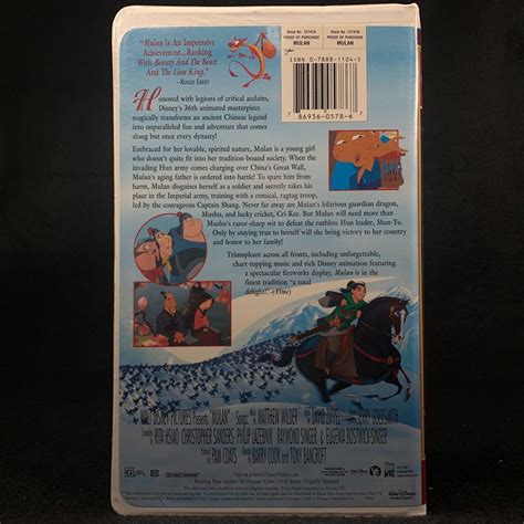 Walt Disney Mulan Vhs Animated Masterpiece Movie Eddie Murphy