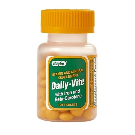 Rugby 80681006300 Daily Vite With Iron 100 Tabs