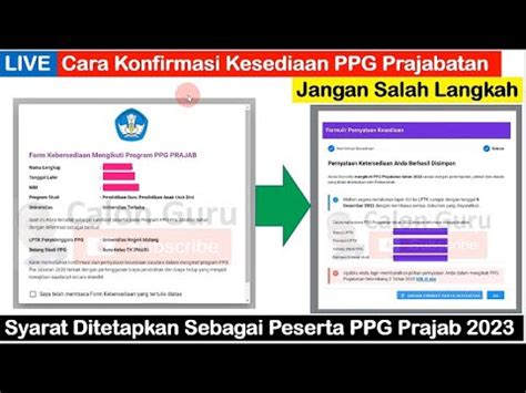 Cara Konfirmasi Kesediaan Ppg Prajabatan 2023 Di Sim Pkb Ppg Prajabatan