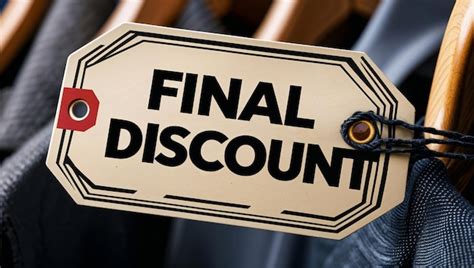 Final Discount Tag Displayed Prominently On Clothing Rack During