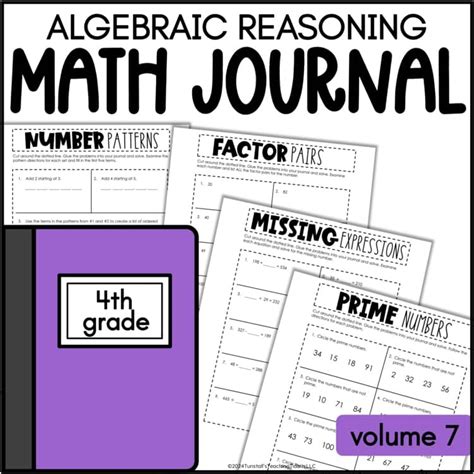 5th Grade Algebraic Reasoning Math Journal Expressions Patterns And Eqs